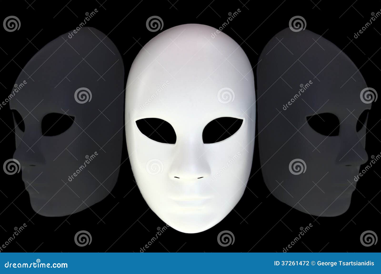 Man In White Mask Wearing White Hood Jacket Royalty-Free Stock Image ...