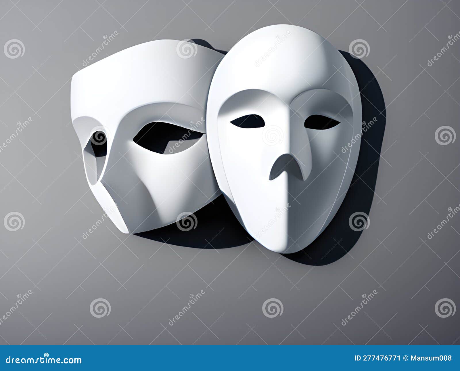 White Mask with Black Background, AI Generated Stock Illustration ...