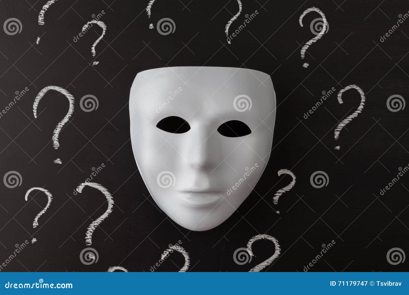 White Mask On Black With Question Marks. Stock Image | CartoonDealer ...
