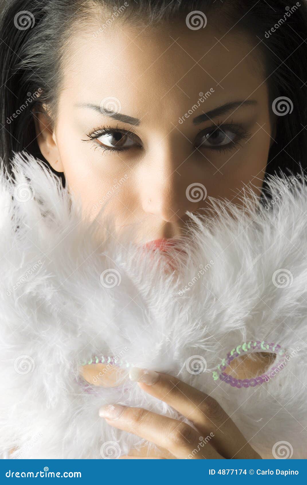 White mask strong eyes stock photo. Image of exotic, brunette - 4877174