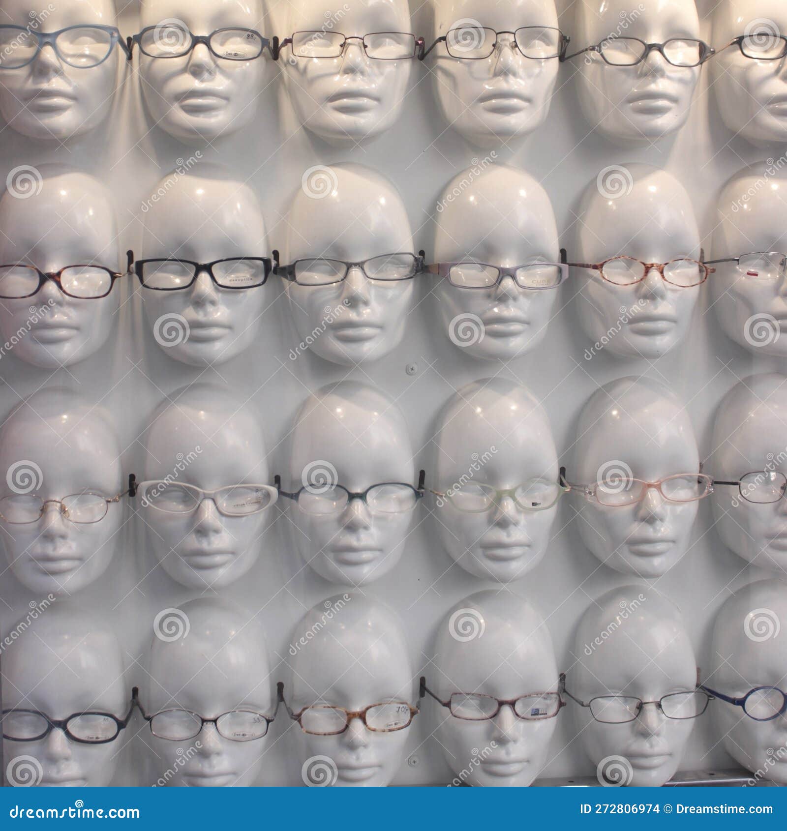 White Masks of Human Face with Glasses To Improve Vision Stock Photo ...