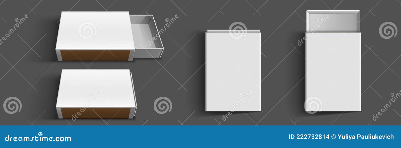 Matchbox, Empty Package For Match Sticks In Top And Perspective View ...