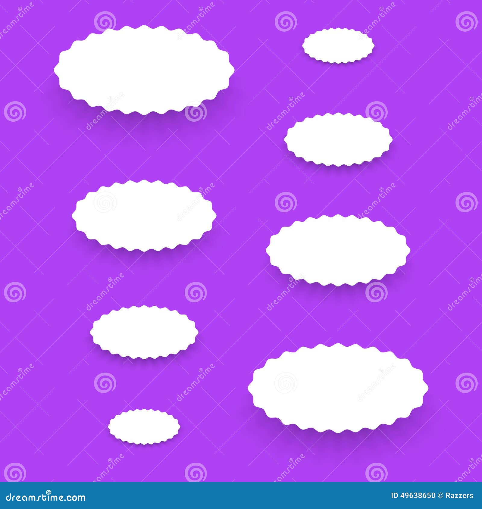 White Material Design Paper Buttons with Shadow Stock Vector ...