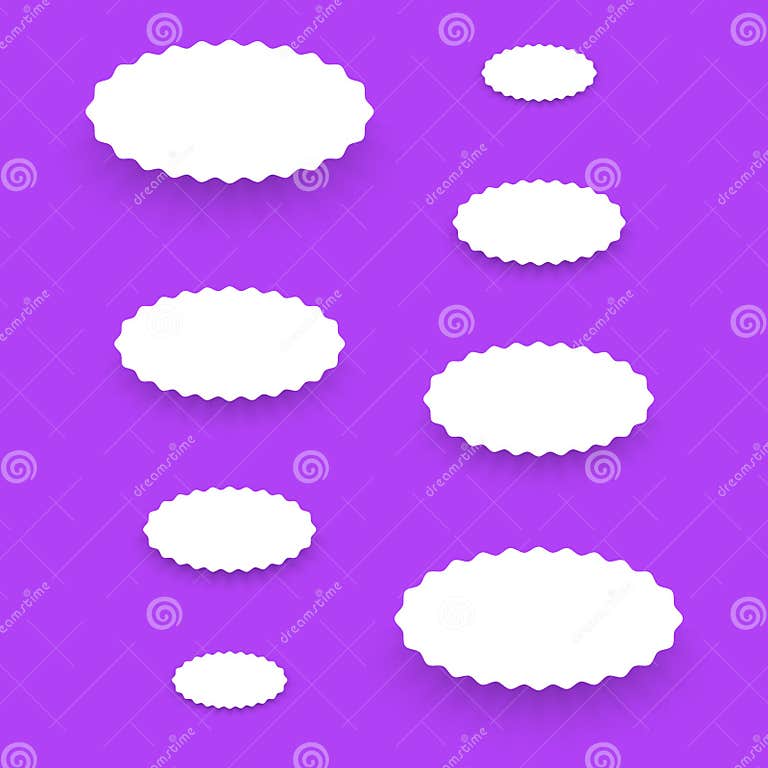 White Material Design Paper Buttons with Shadow Stock Vector ...