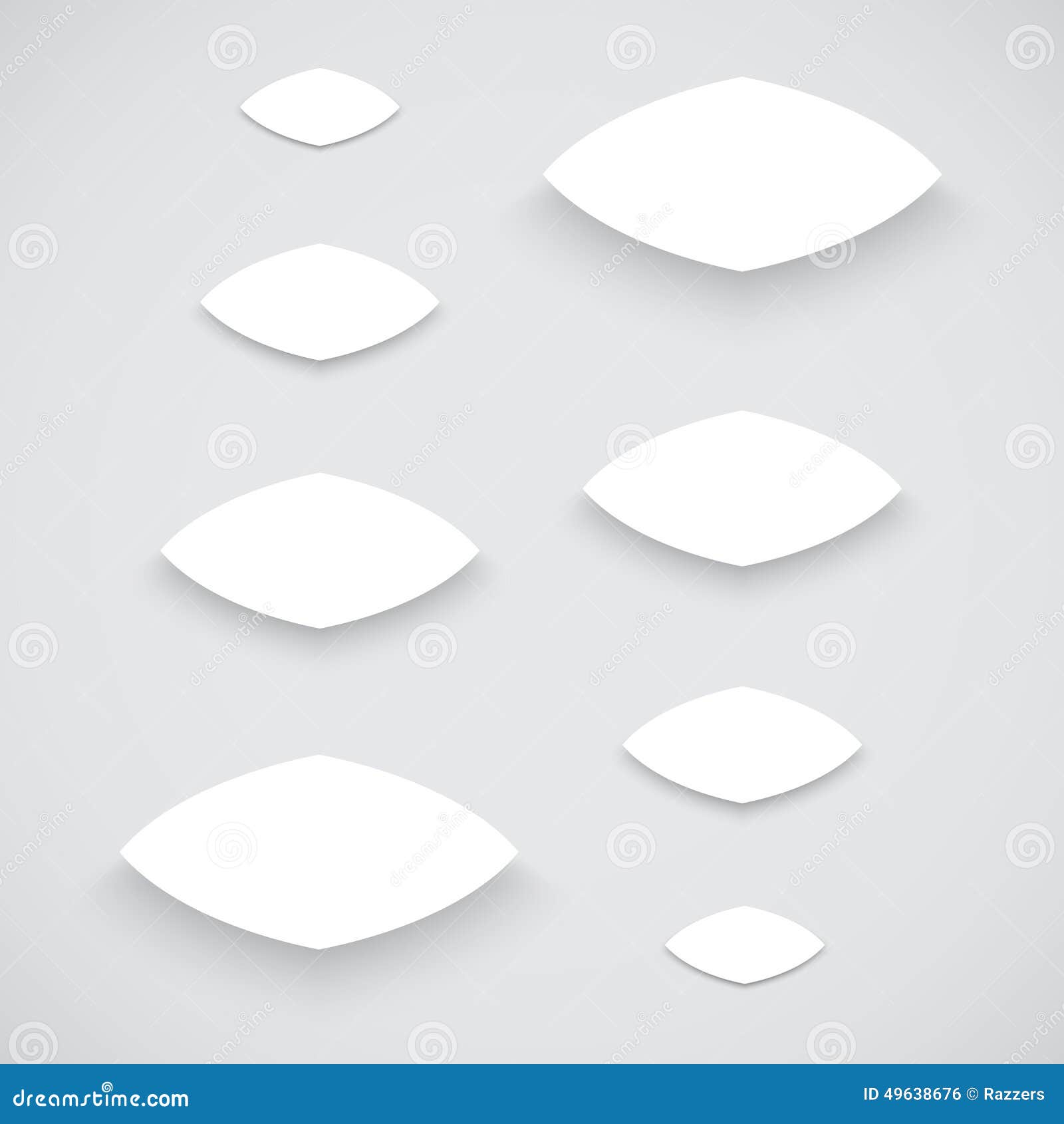 White Material Design Paper Buttons with Shadow Stock Vector ...