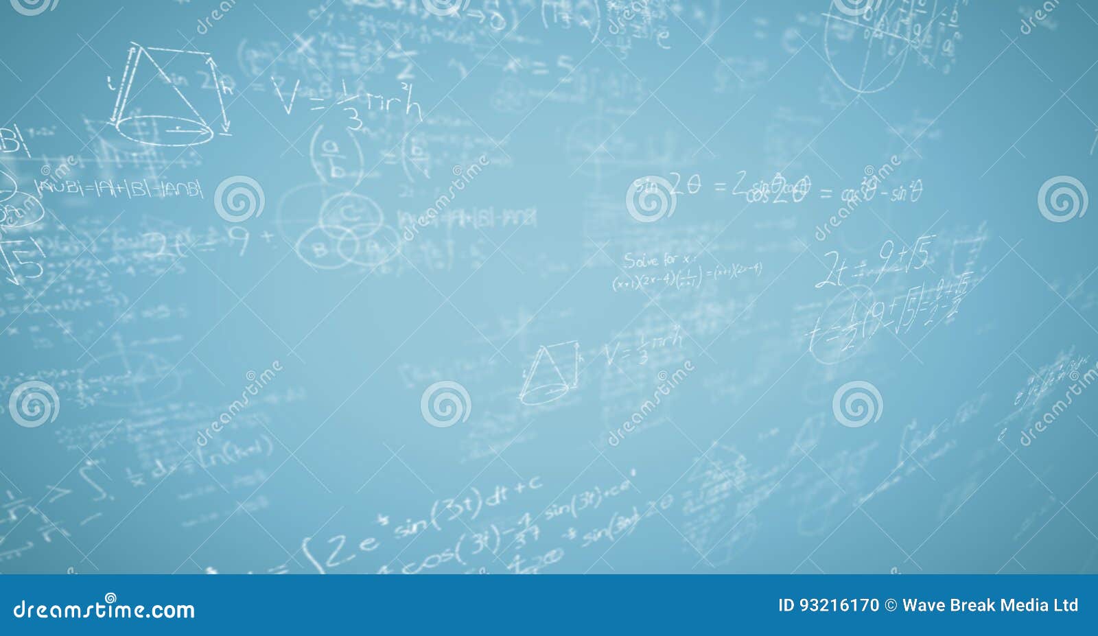 White Math Doodles and Blue Background Stock Photo - Image of ...