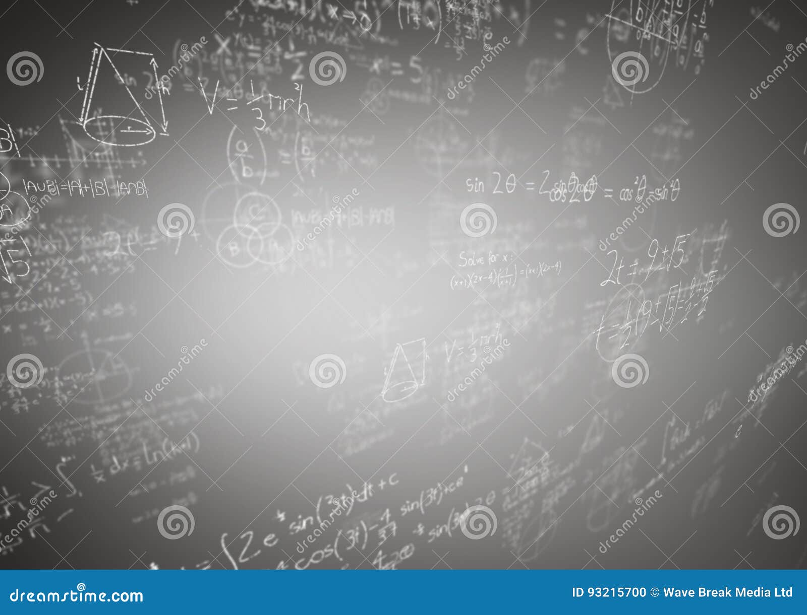 White Math Doodles Grey Background Stock Illustrations – 6 White Math ...