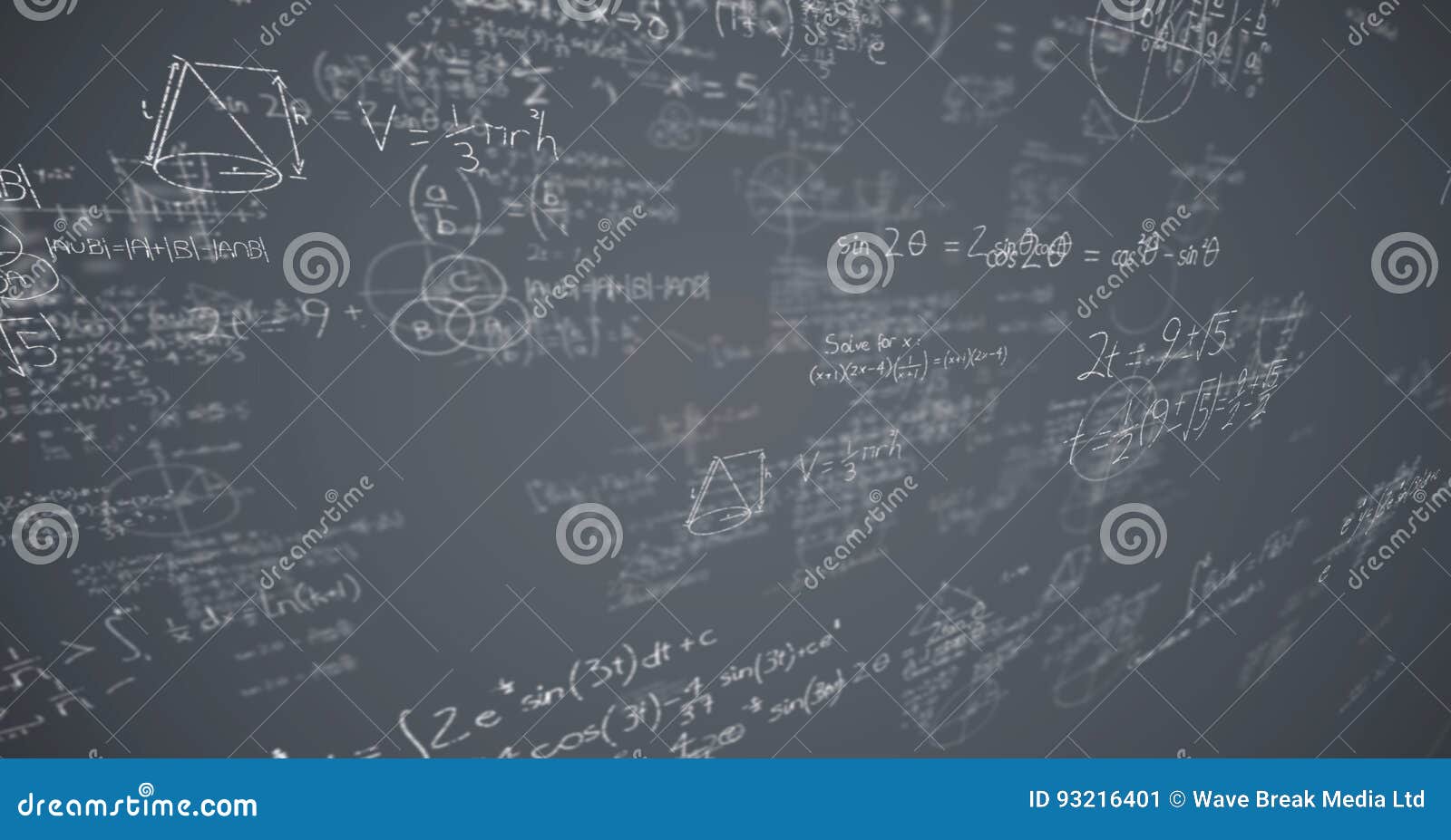 White Math Doodles and Grey Background Stock Image - Image of formula ...