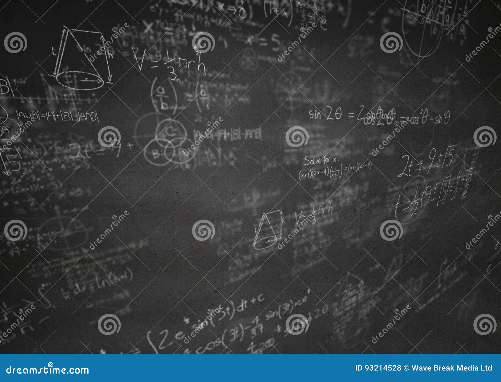 White Math Doodles Grey Wall Stock Illustrations – 2 White Math Doodles ...