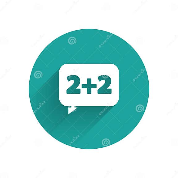 White Math System of Equation Solution on Speech Bubble Icon Isolated ...