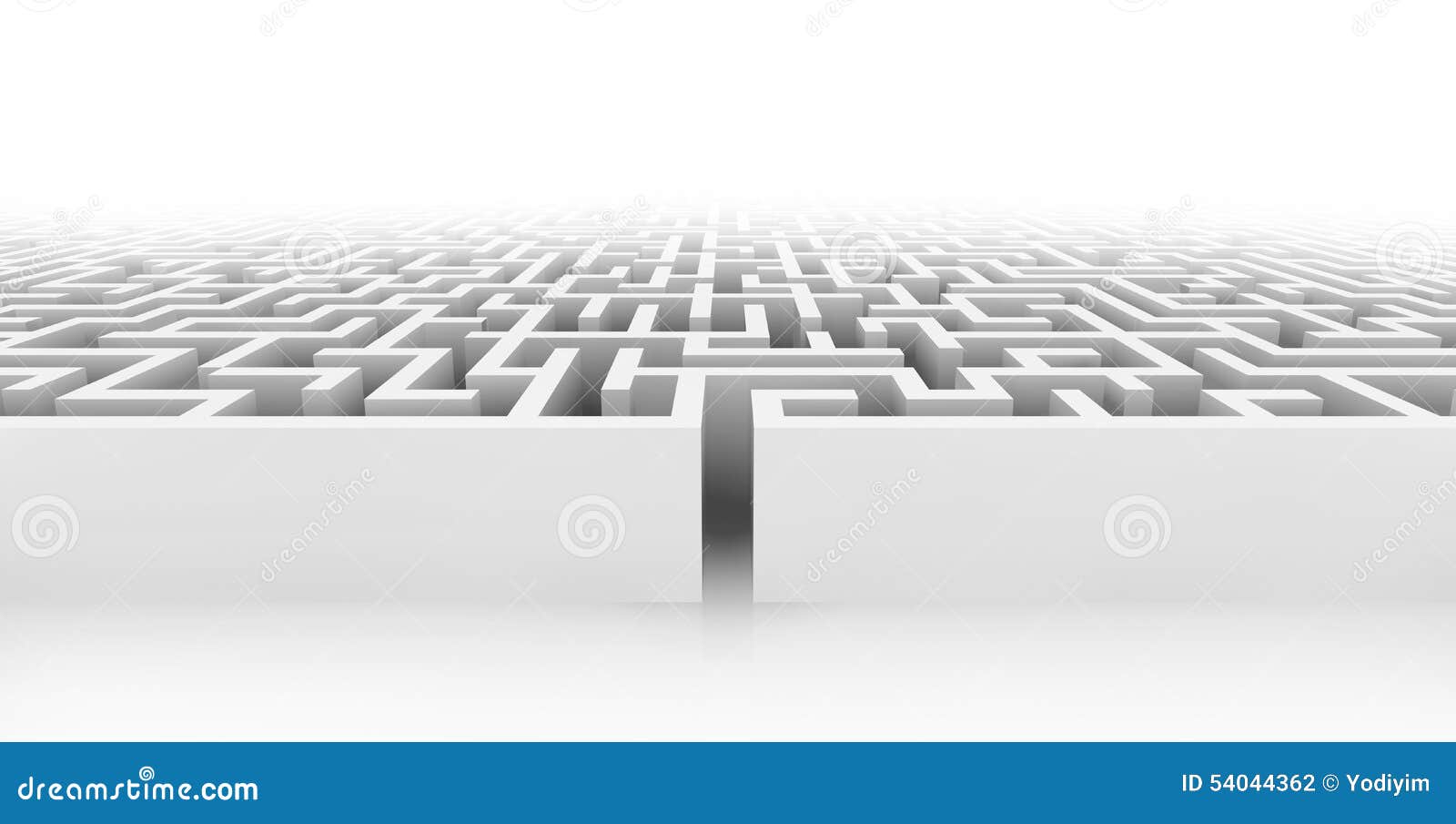 White Maze, Complex Way To Find Exit. Stock Illustration - Illustration ...