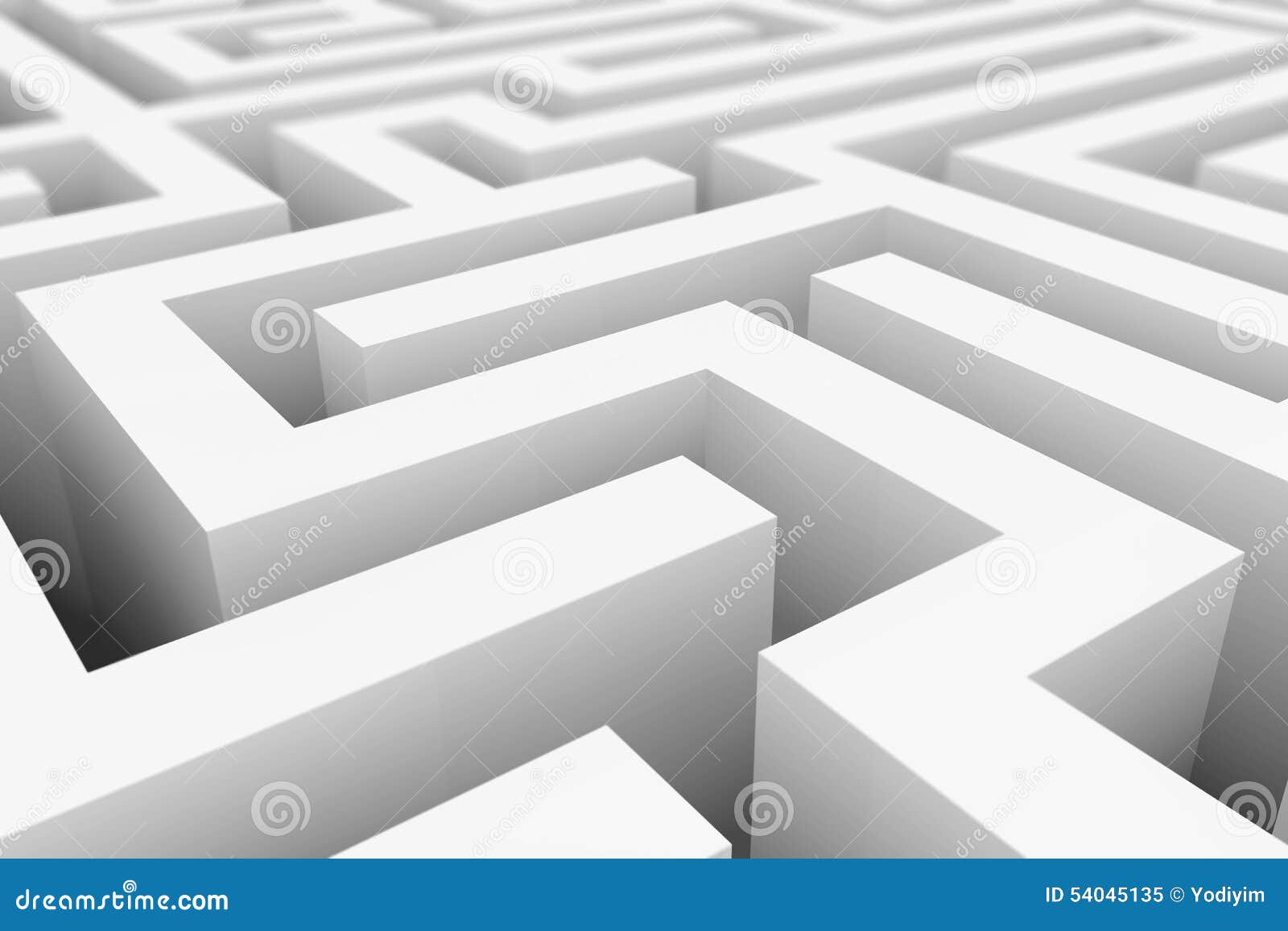 White Maze, Complex Way To Find Exit. Stock Illustration - Illustration ...