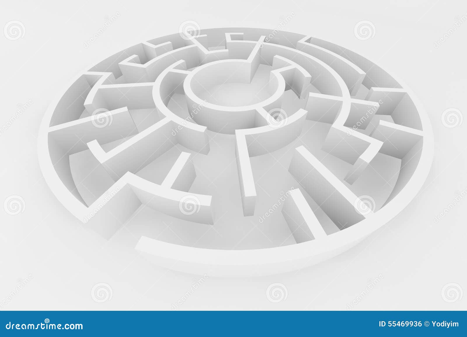 White Maze, Complex Way To Find Exit. Stock Illustration - Illustration ...