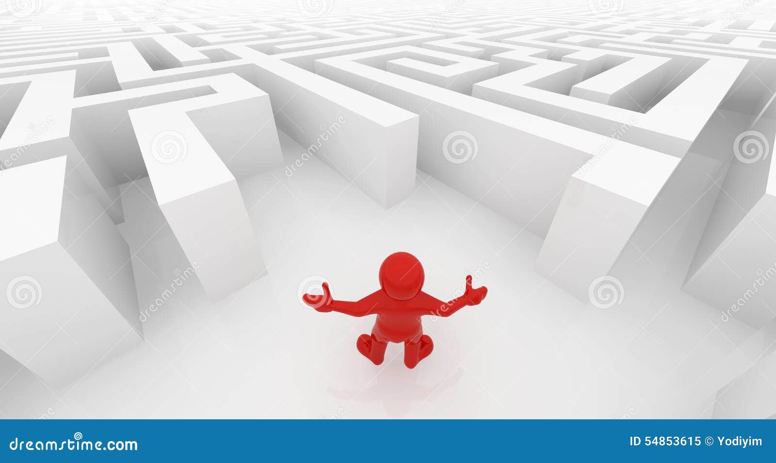 White Maze, Complex Way To Find Exit. Stock Illustration - Illustration ...