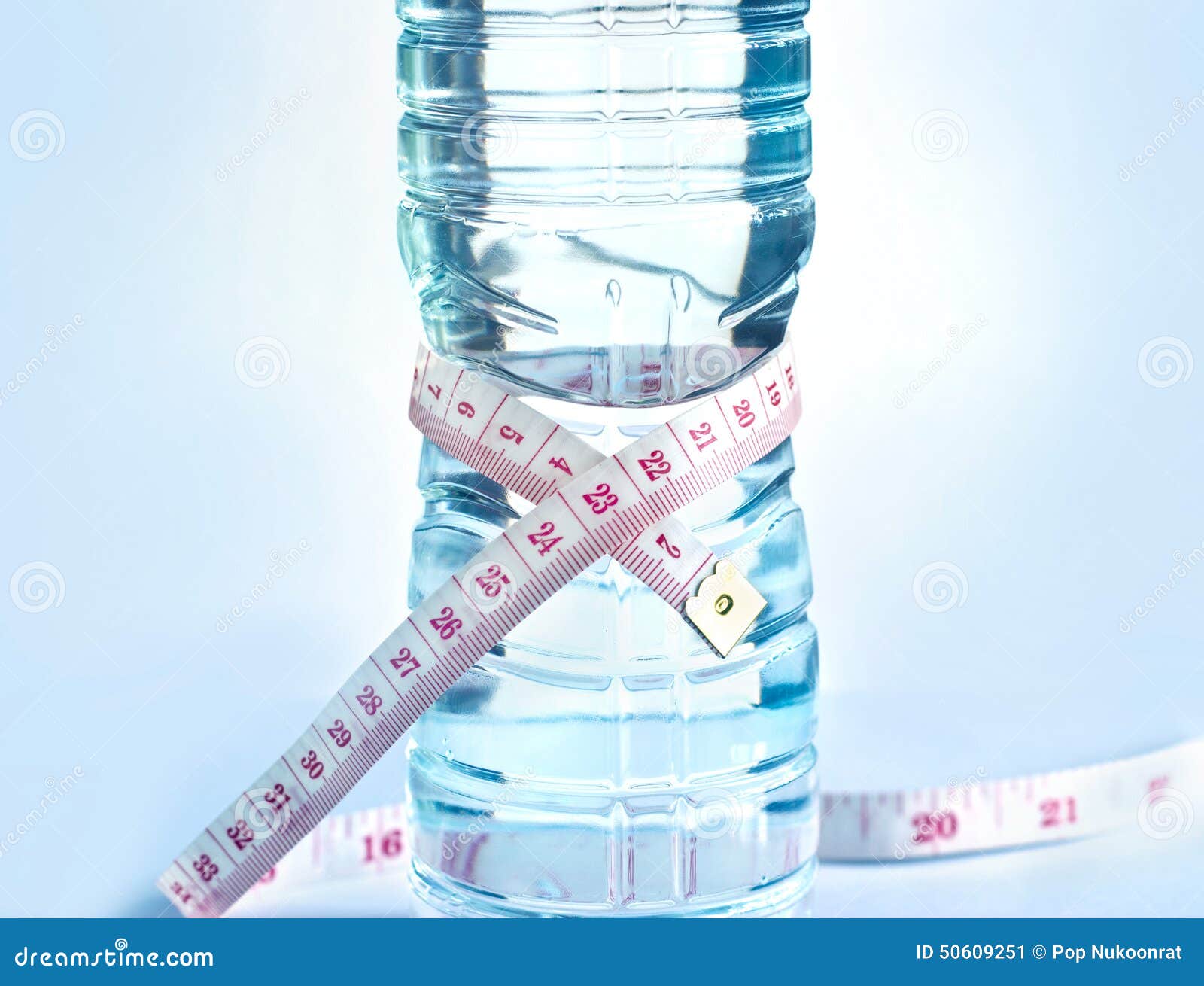 White Measure on Water Bottle Shape, Healthy Drink Concept Stock Image ...