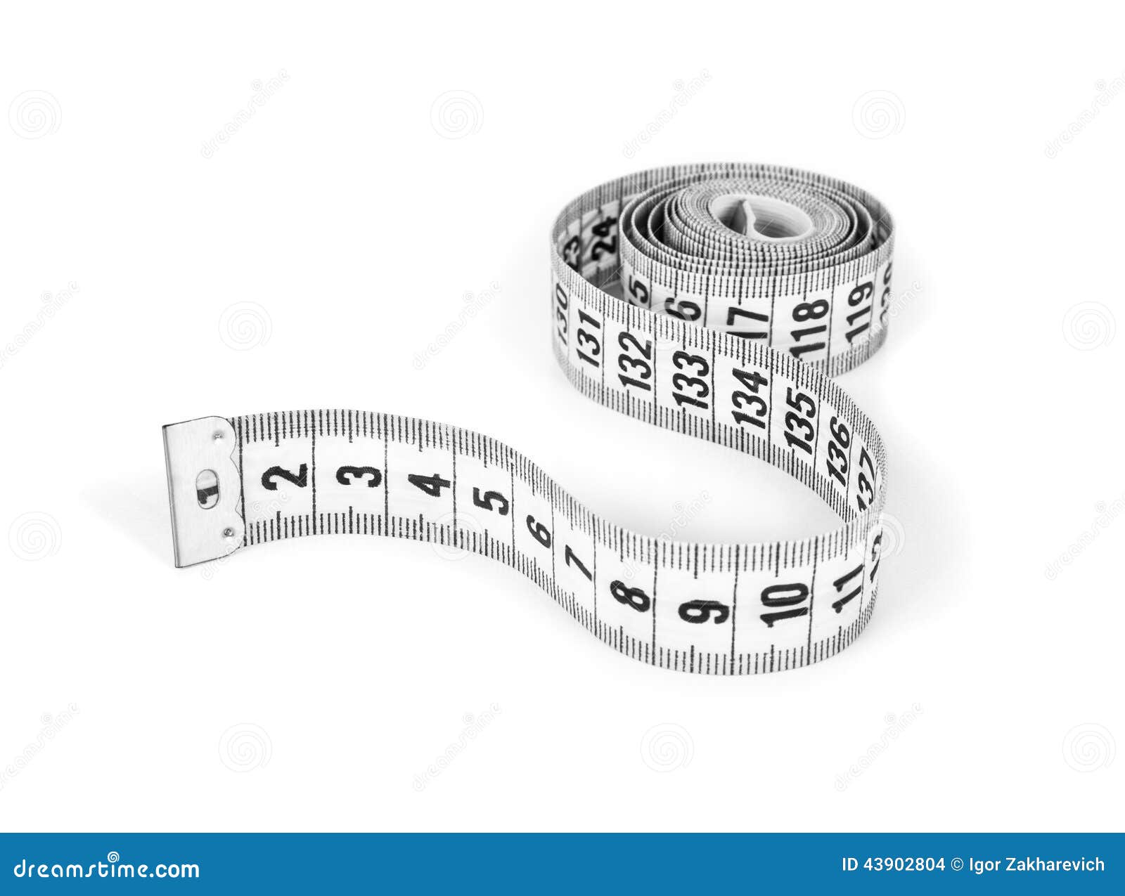 White Measuring Tape on an Isolated White Background Stock Photo ...