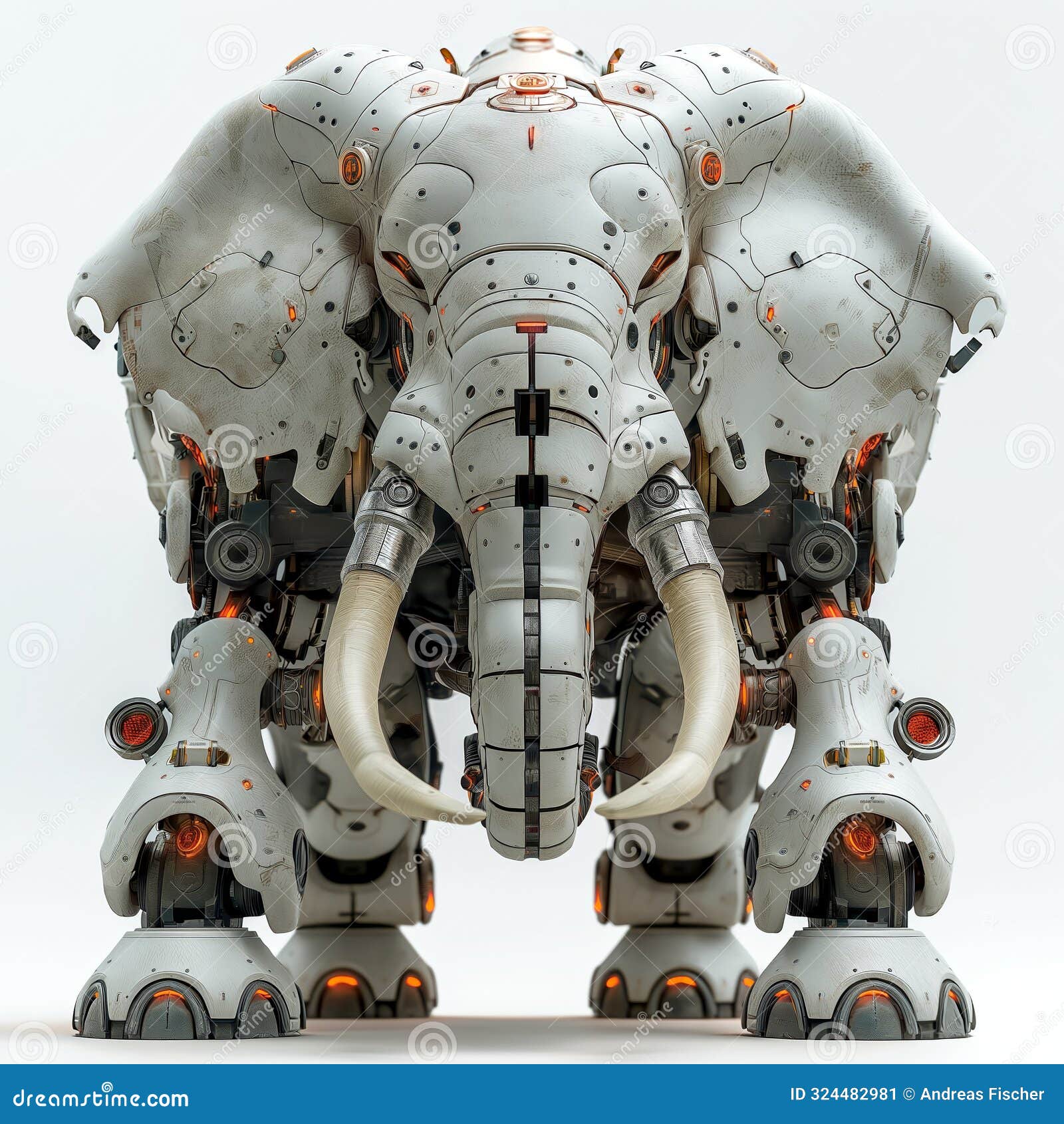 Robot Elephant on a White Background. Stock Image - Image of robot ...