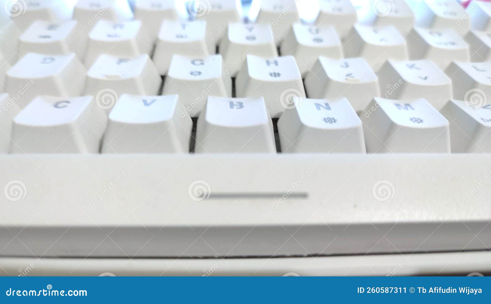 White Mechanical Keyboard with Colorful Illuminated Caps Stock Image ...