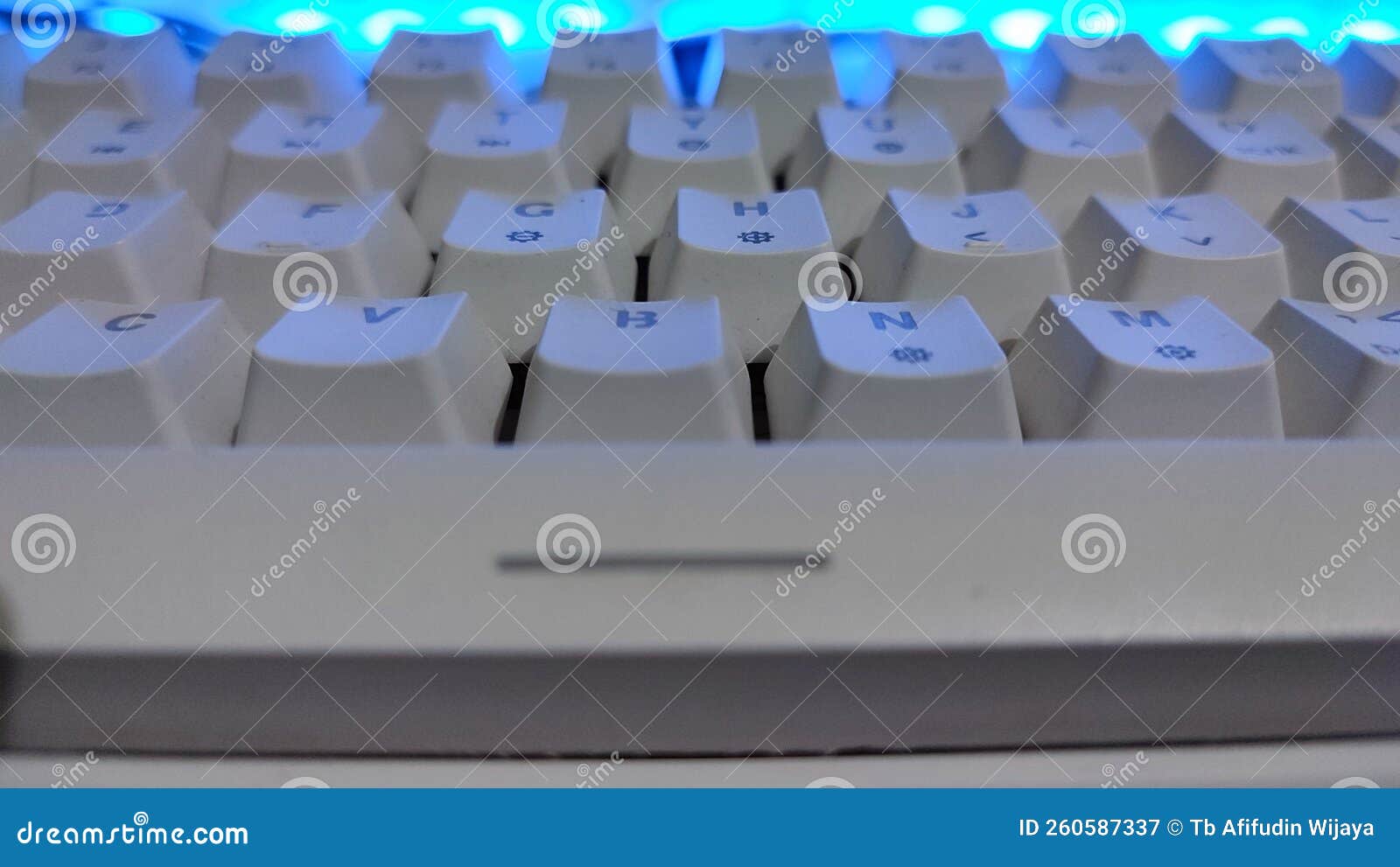 White Mechanical Keyboard with Colorful Illuminated Caps Stock Image ...