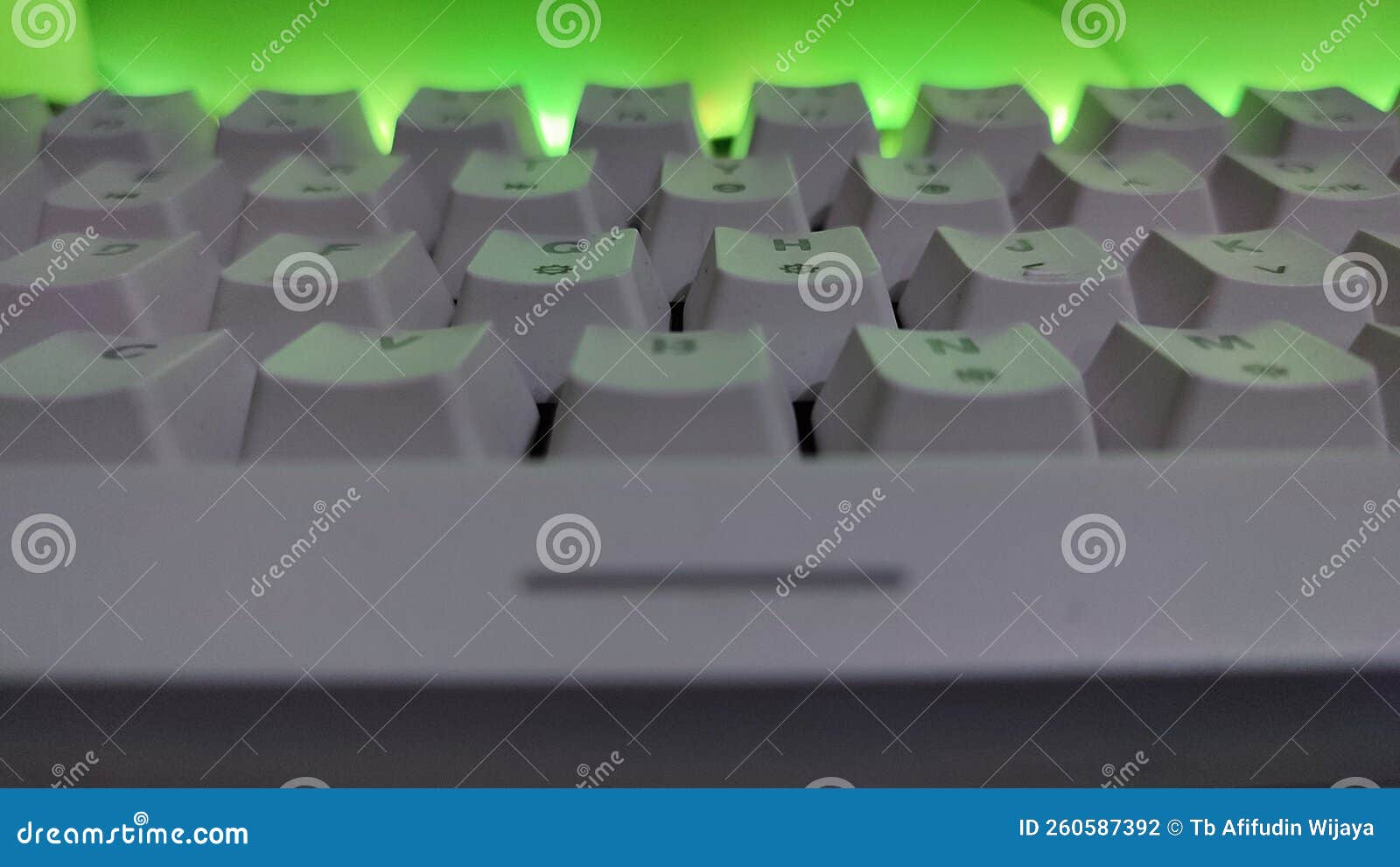 White Mechanical Keyboard with Colorful Illuminated Caps Stock Photo ...
