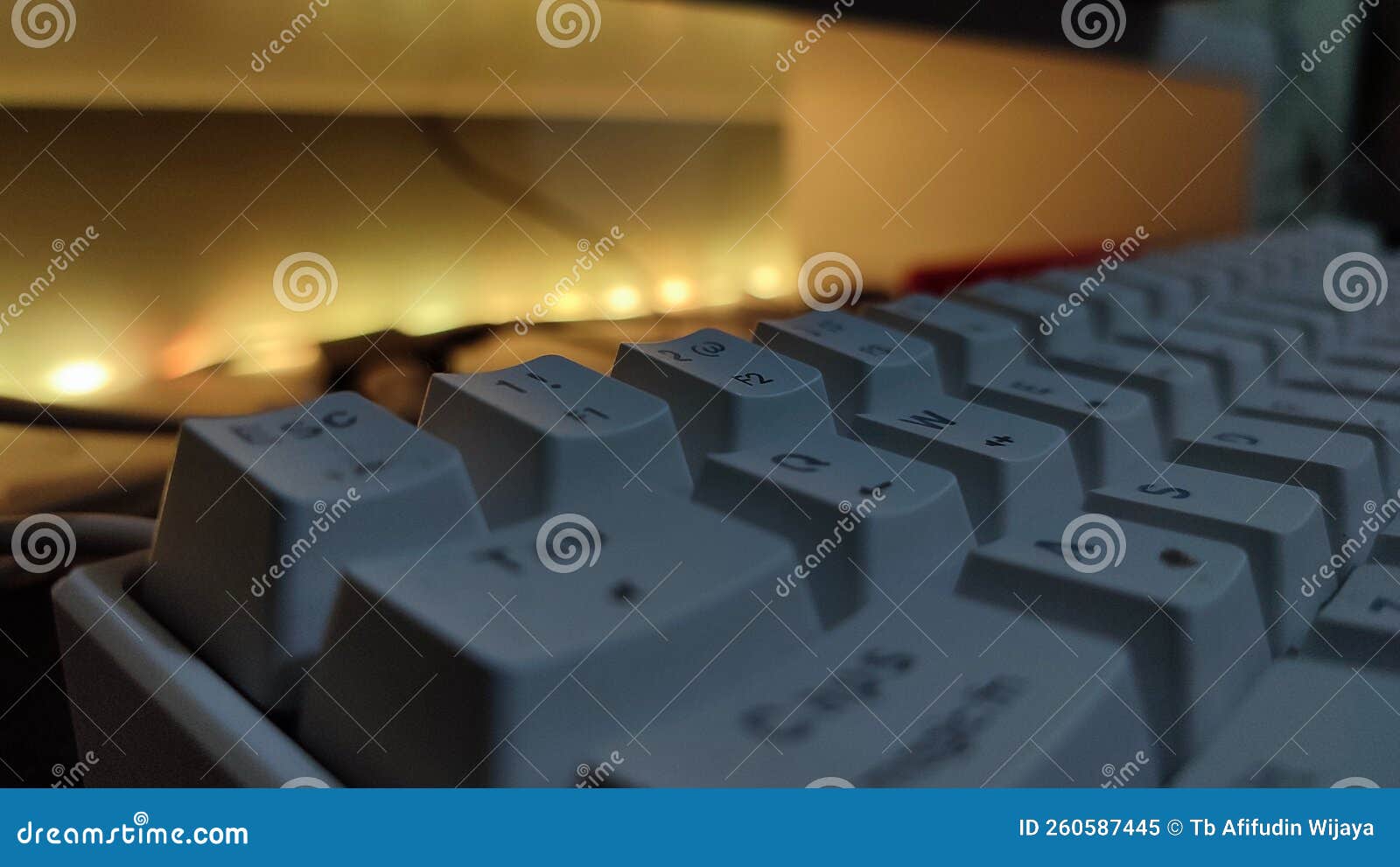 White Mechanical Keyboard with Colorful Illuminated Caps Stock Image ...