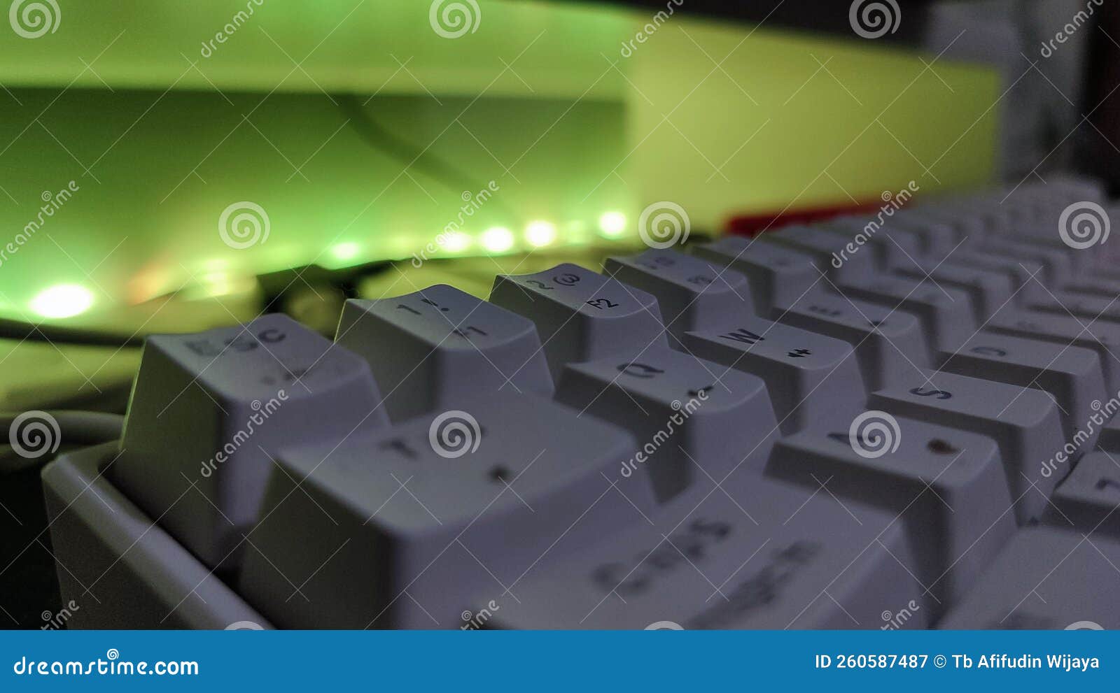 White Mechanical Keyboard with Colorful Illuminated Caps Stock Image ...