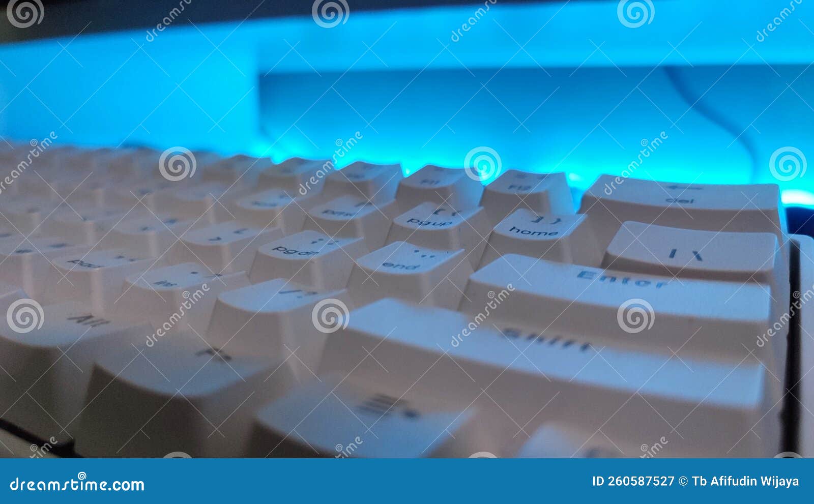 White Mechanical Keyboard with Colorful Illuminated Caps Stock Image ...