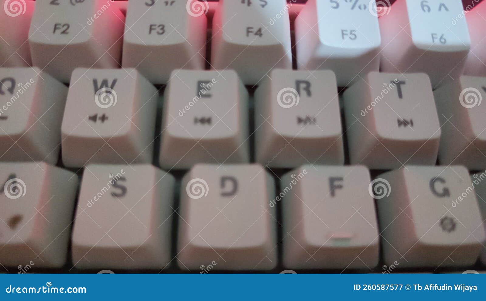 White Mechanical Keyboard with Colorful Illuminated Caps Stock Image ...