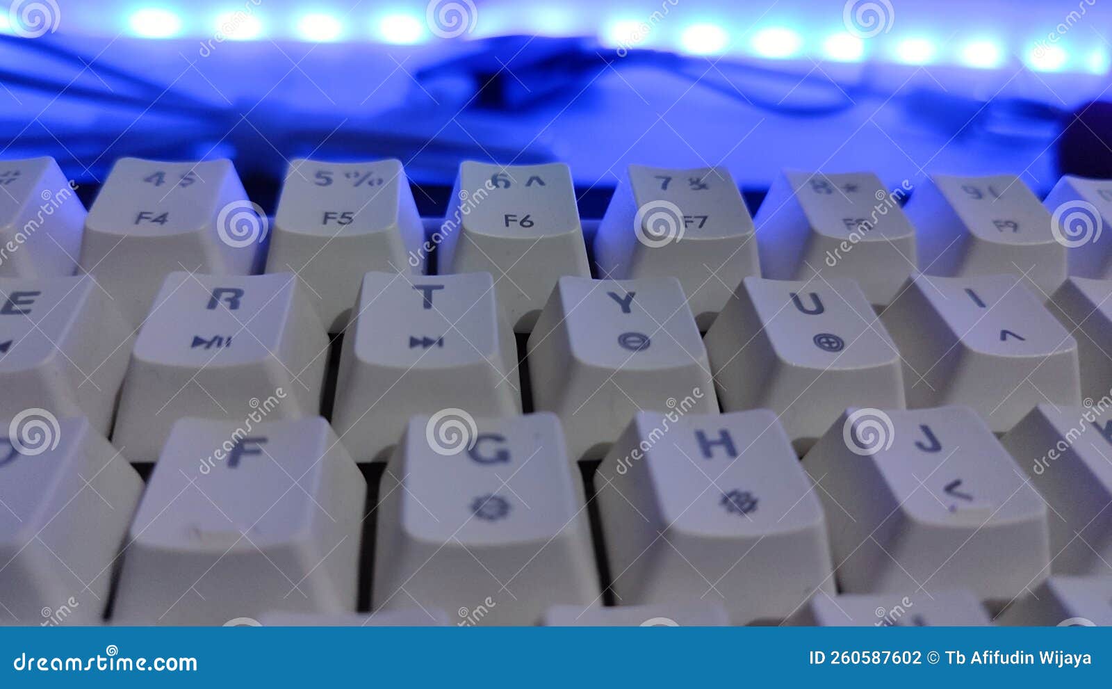 White Mechanical Keyboard with Colorful Illuminated Caps Stock Photo ...