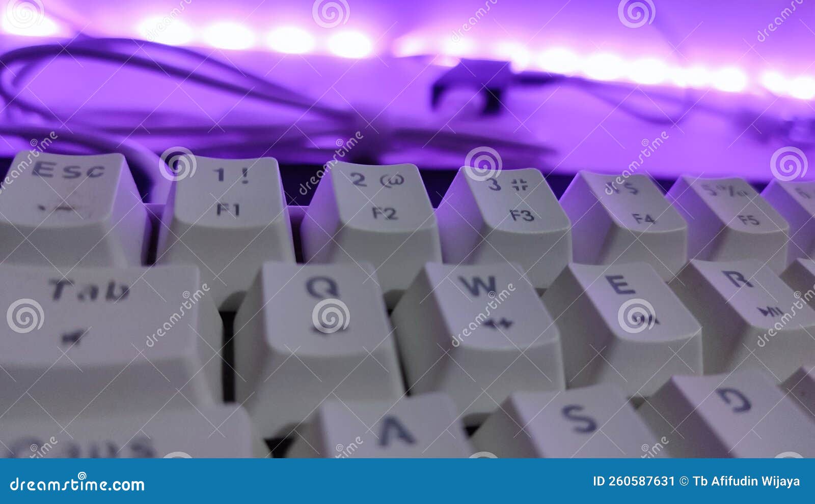 White Mechanical Keyboard with Colorful Illuminated Caps Stock Image ...