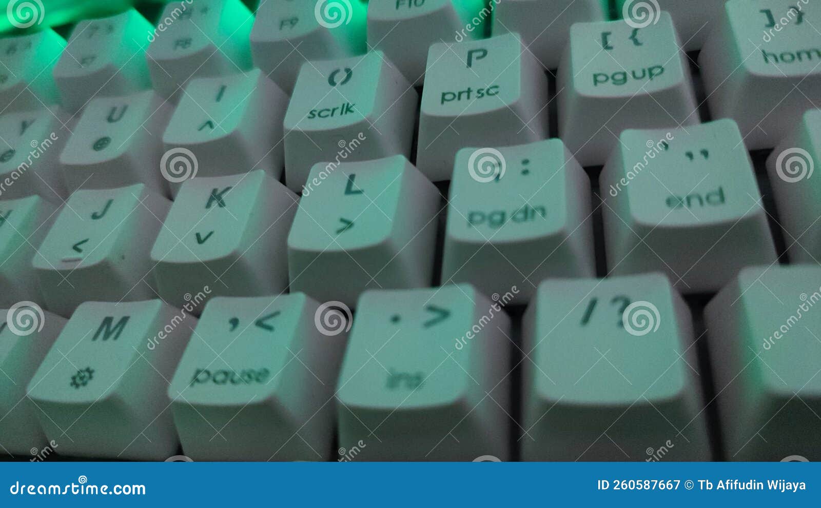 White Mechanical Keyboard with Colorful Illuminated Caps Stock Image ...