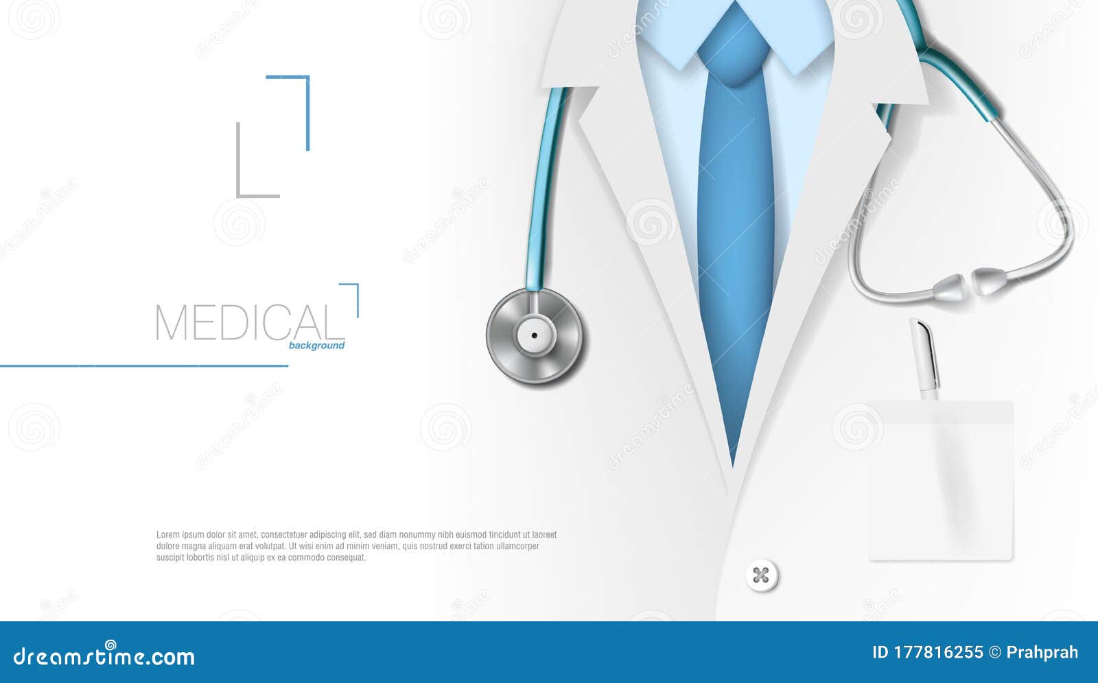 White Medical Back Template with Abstract Doctor Stock Vector ...