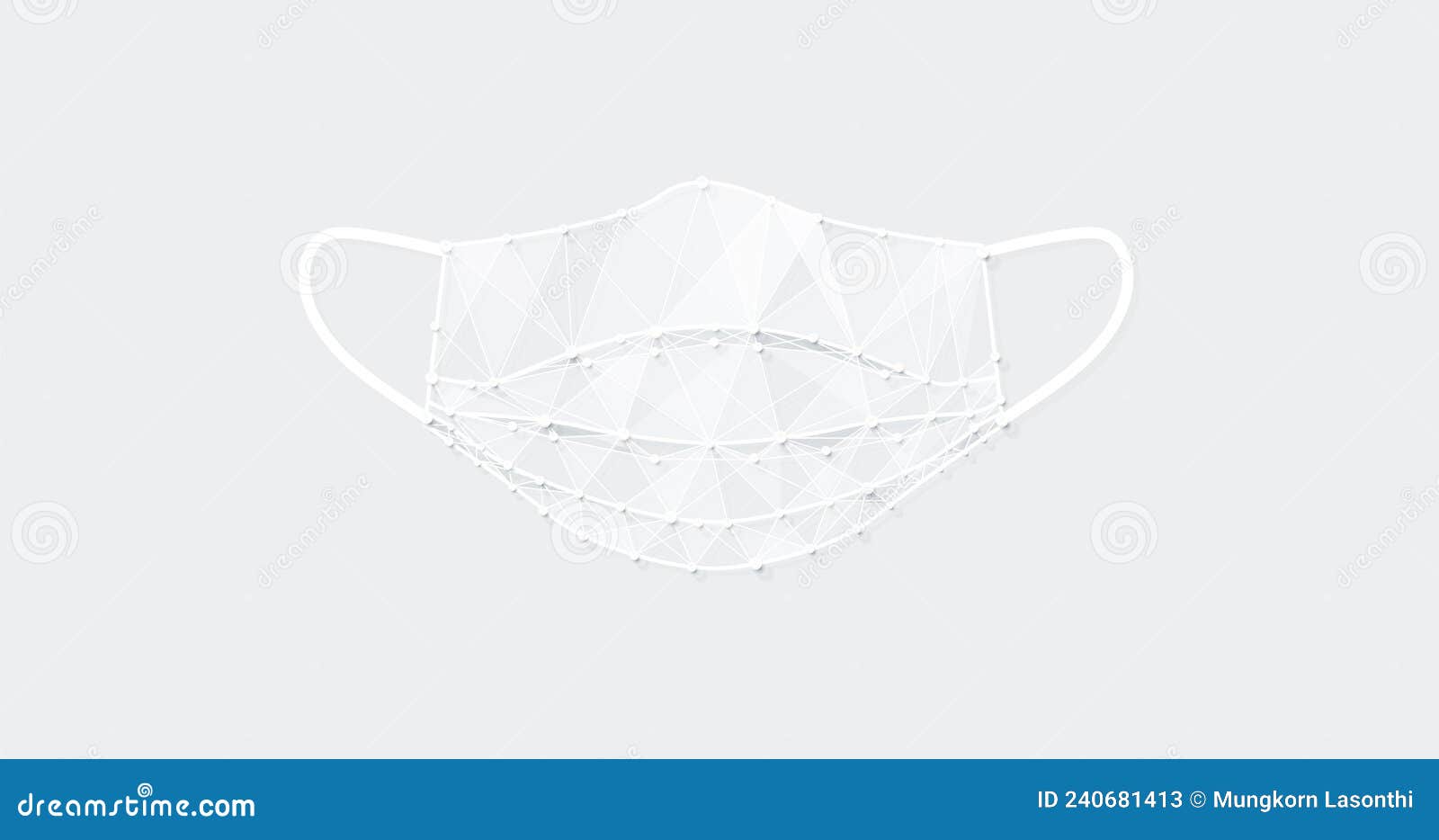 Medical Wireframe Human Face With Red Highlighted Sinus Vector ...