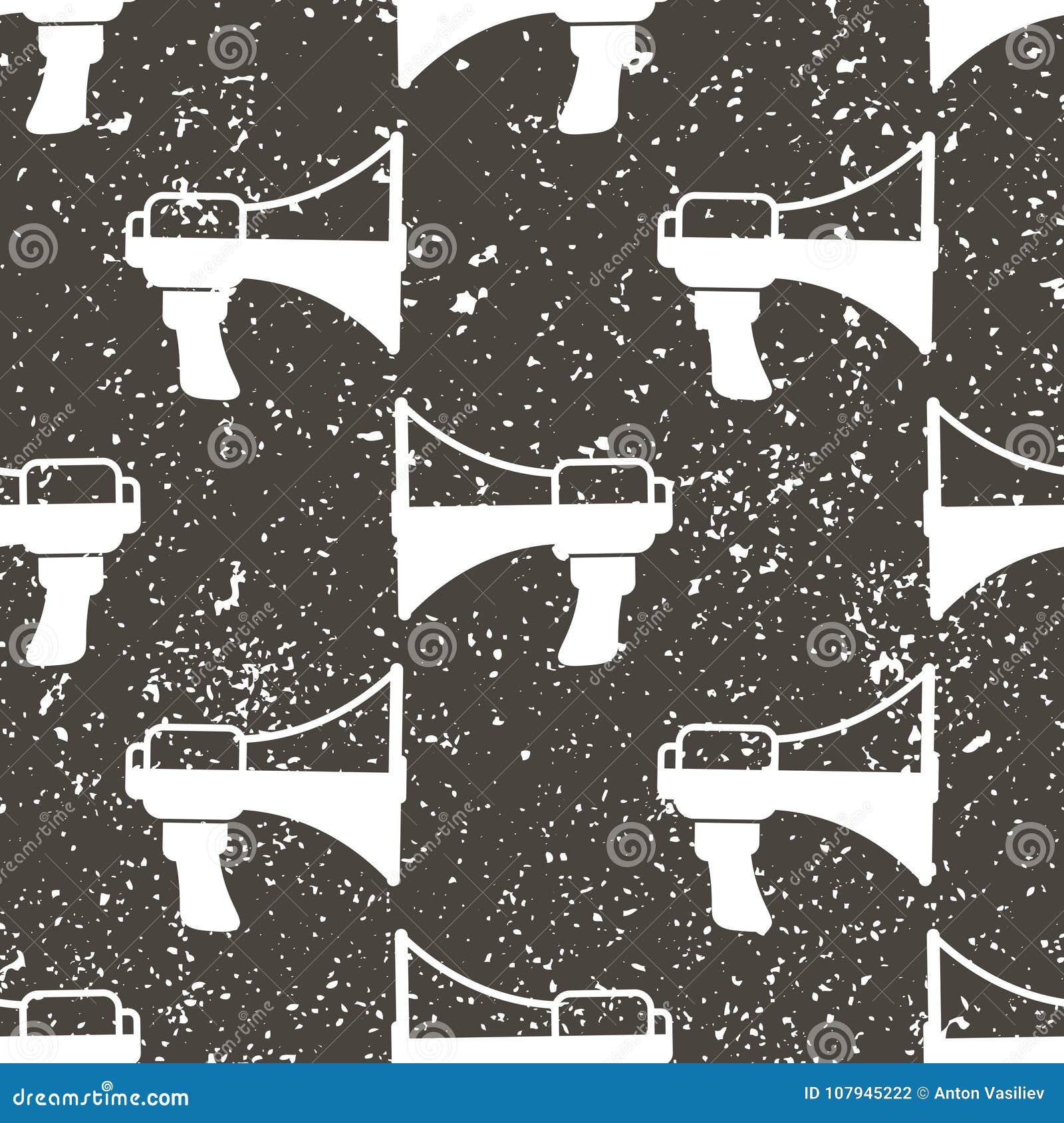 White Megaphone Seamless Pattern, Vector Stock Vector - Illustration of ...