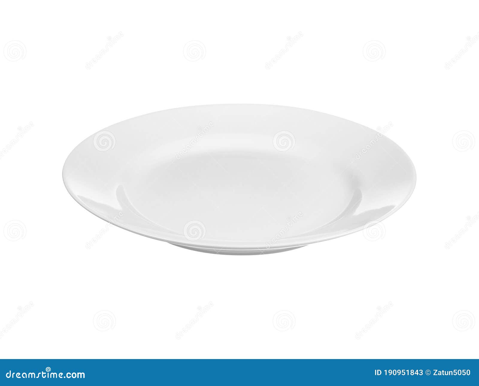 White Melamine Empty Dinner and Lunch Plate on White Background Stock ...