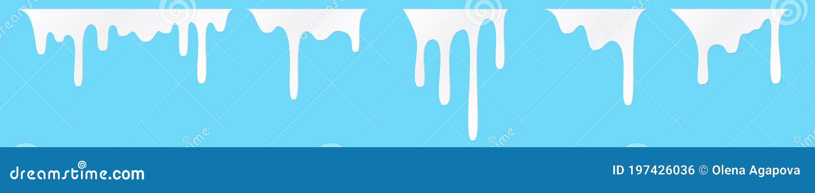White Melt Drips Or Liquid Sauce And Milk Drops. White Liquid Or Melted ...