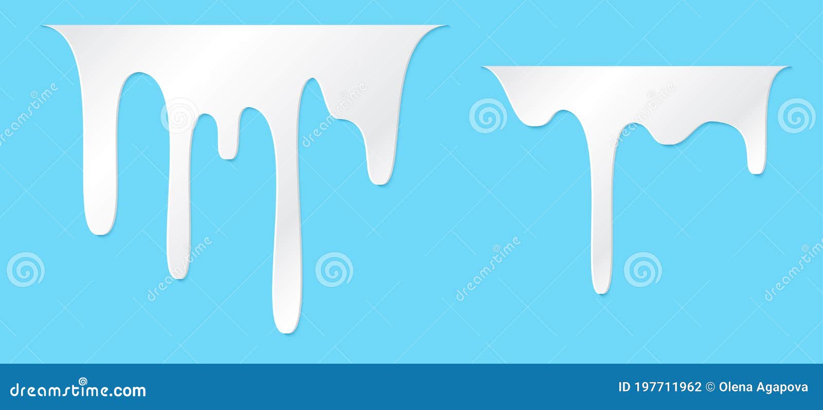White Melt Drips, Milk Yogurt Flowing Drops. Vector Graffiti Liquid ...