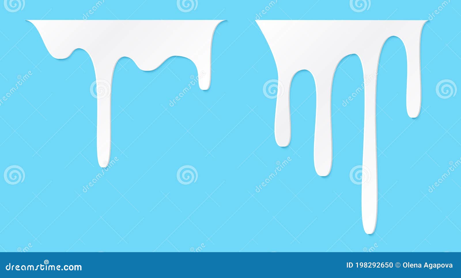 White Melt Drips, Milk Yogurt Flowing Drops. Vector Graffiti Liquid ...