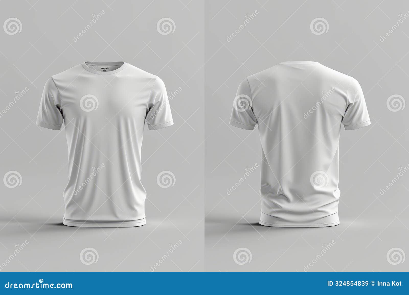 White Men S Classic T Shirt Front and Back View on White Background for ...