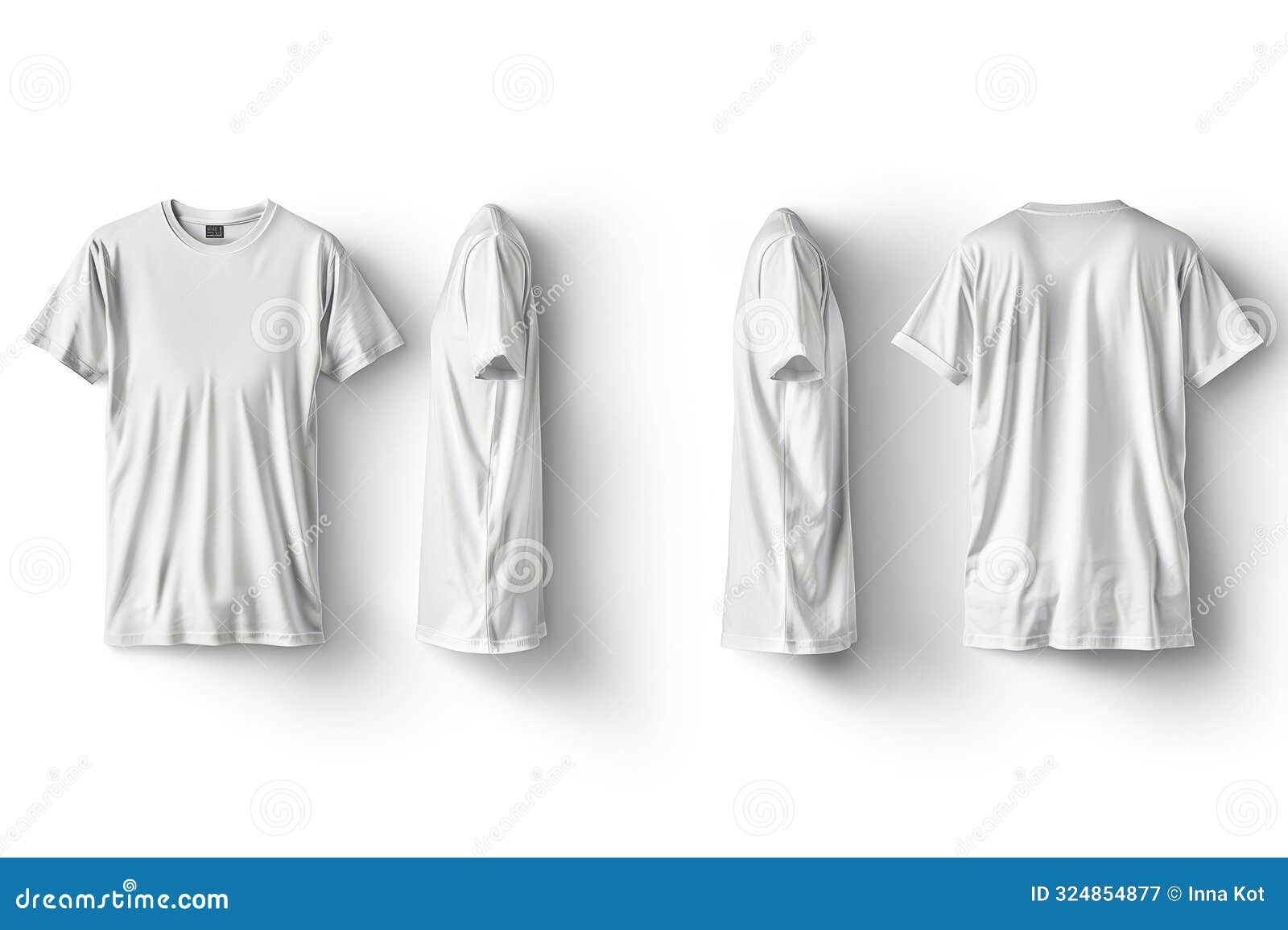 White Men S Classic T Shirt Front and Back View on Plain White ...