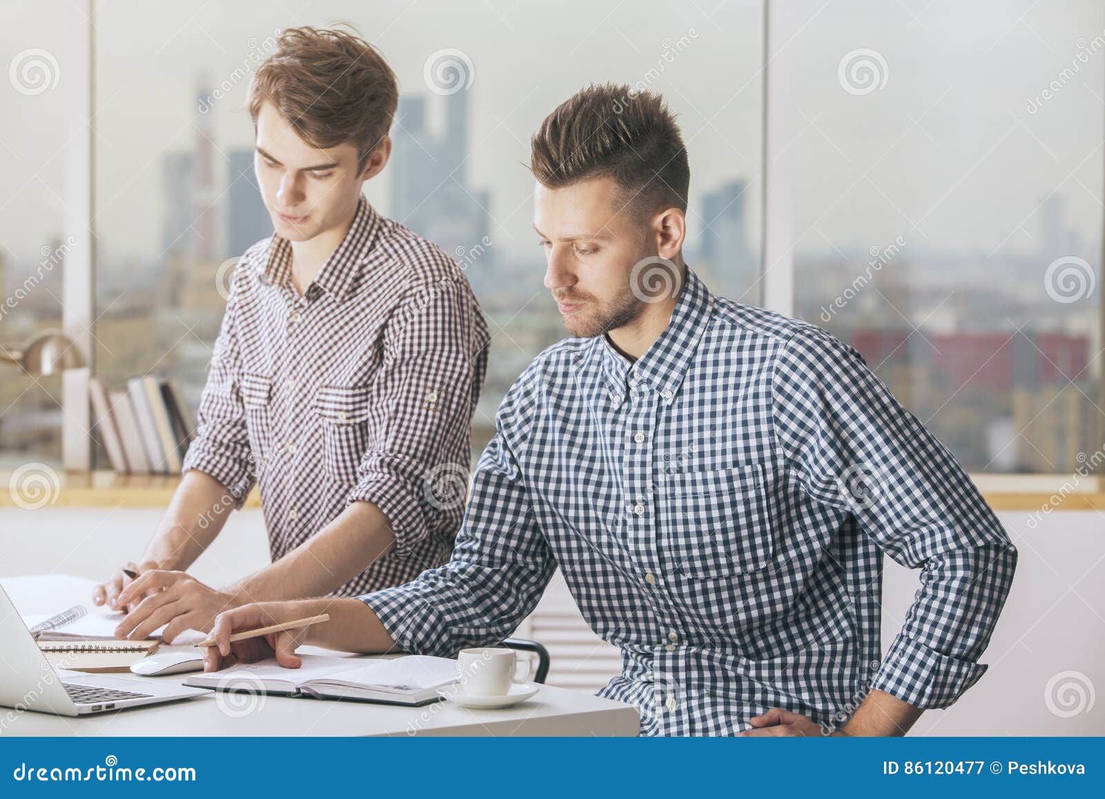 White Men Working on Project Stock Image - Image of messy ...