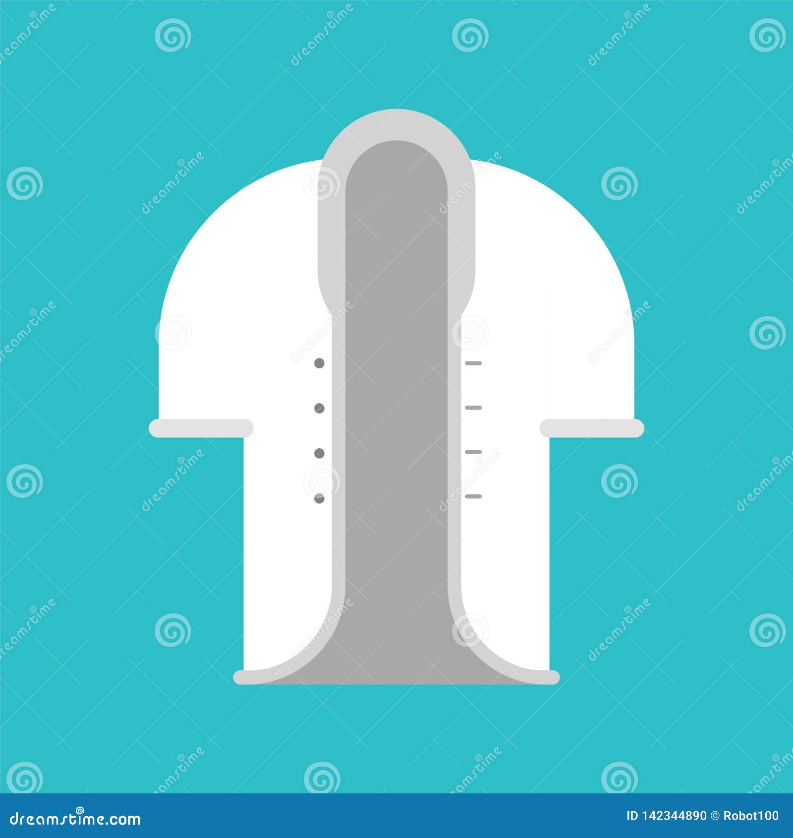 White Mens Coat Isolated. Cloak Vector Illustration Stock Vector ...