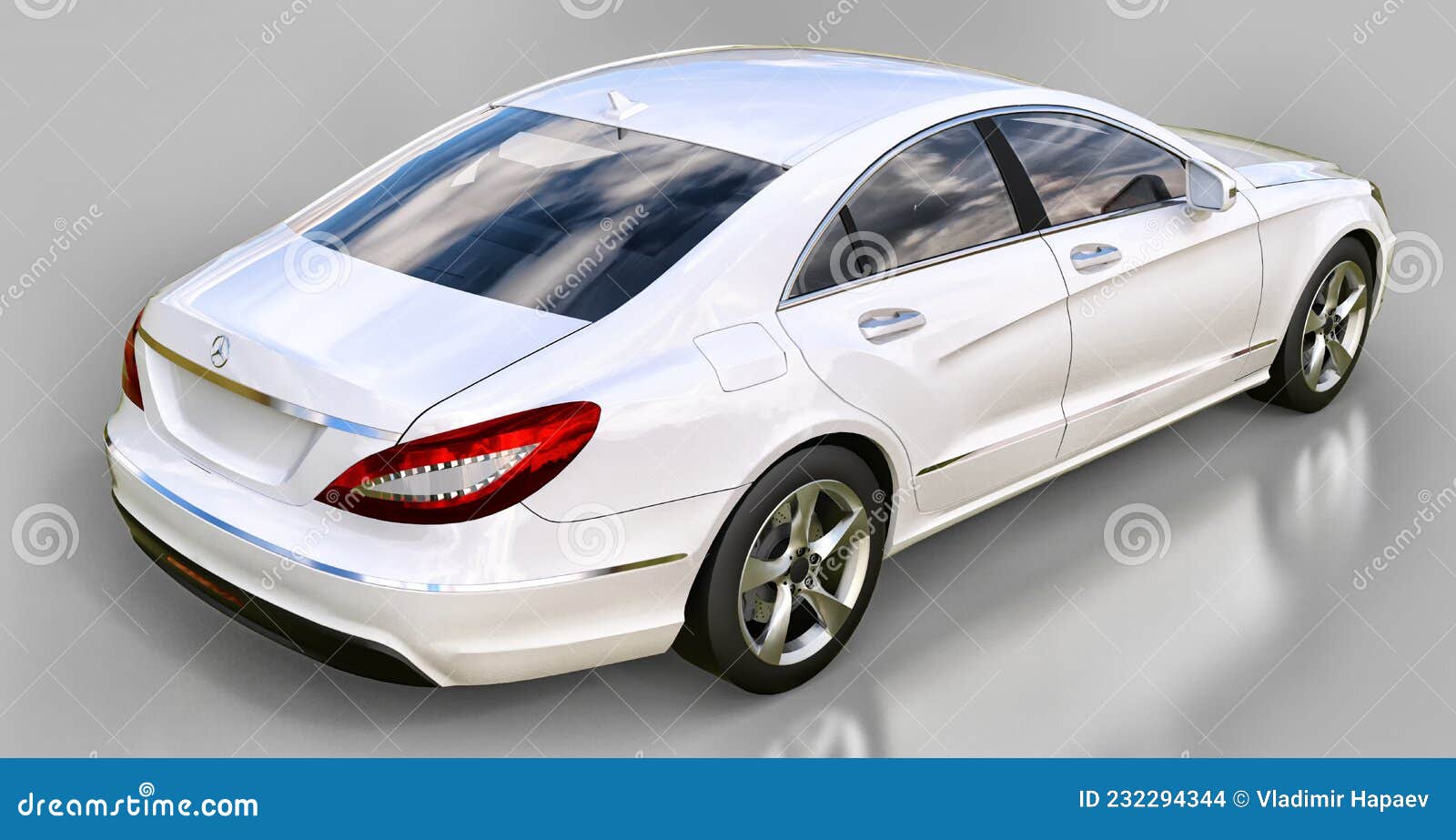 Mercedes Amg On Glossy Office Wall Realistic Texture Editorial Photo ...