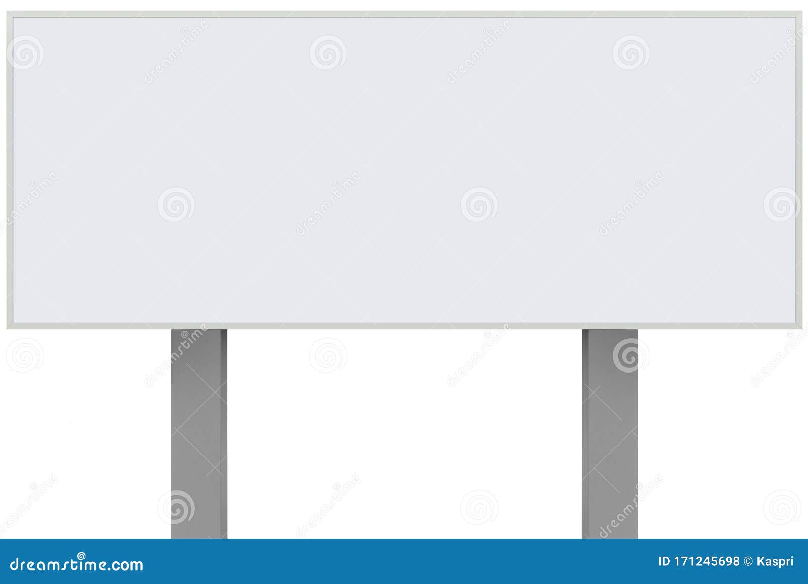 White Metal Ad Sign Board Signage, Isolated Blank Empty Roadside ...