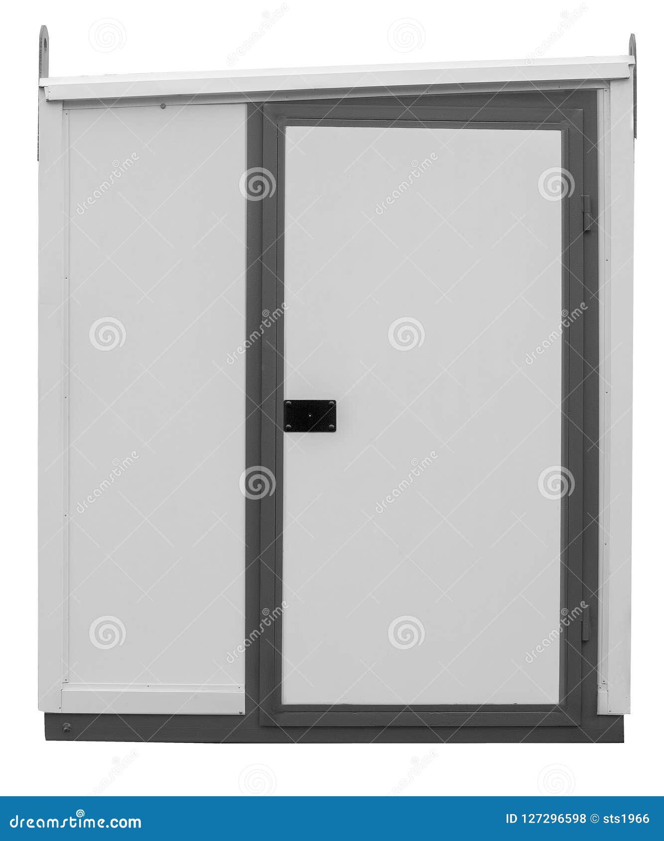 White metal container. stock photo. Image of parking - 127296598