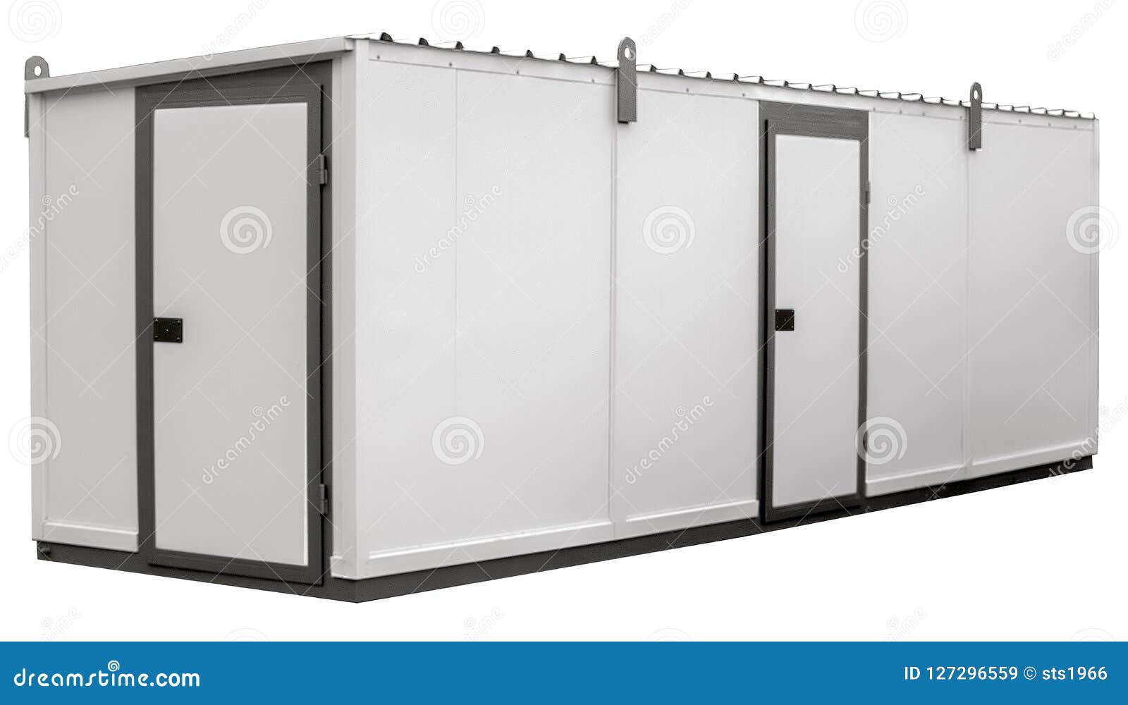 White Metal Container with Two Doors. Stock Image - Image of delivery ...