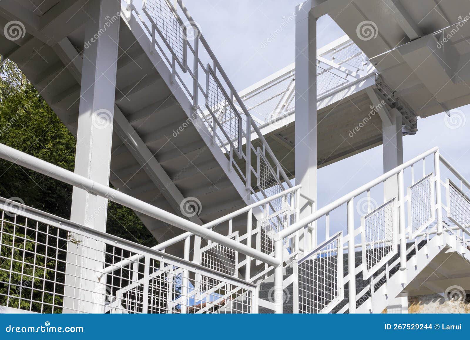 White Metal Exterior Stairs of a Flyover Stock Photo - Image of ...