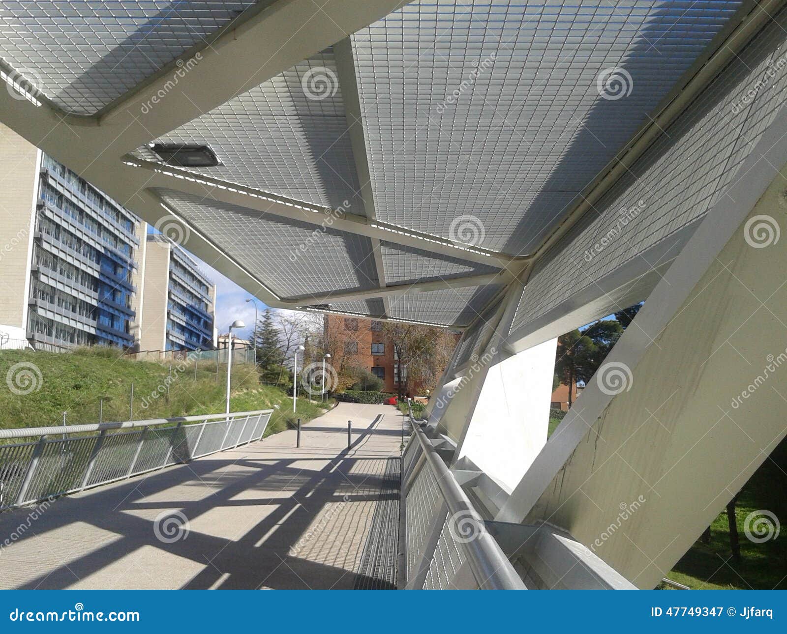 Metal Footbridge Over The River. Pedestrian Crossing Over A Gorge In ...