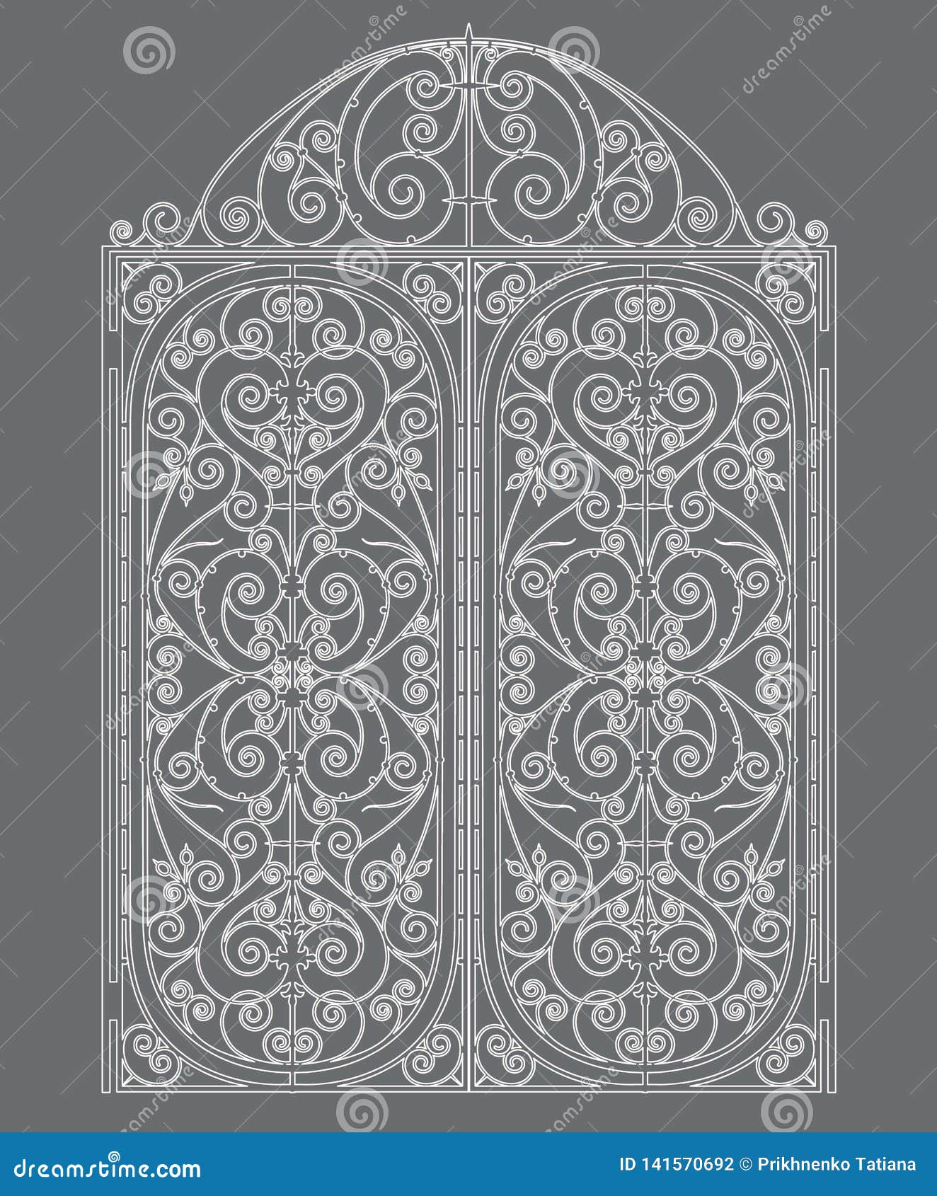 White metal gate stock vector. Illustration of symmetry - 141570692