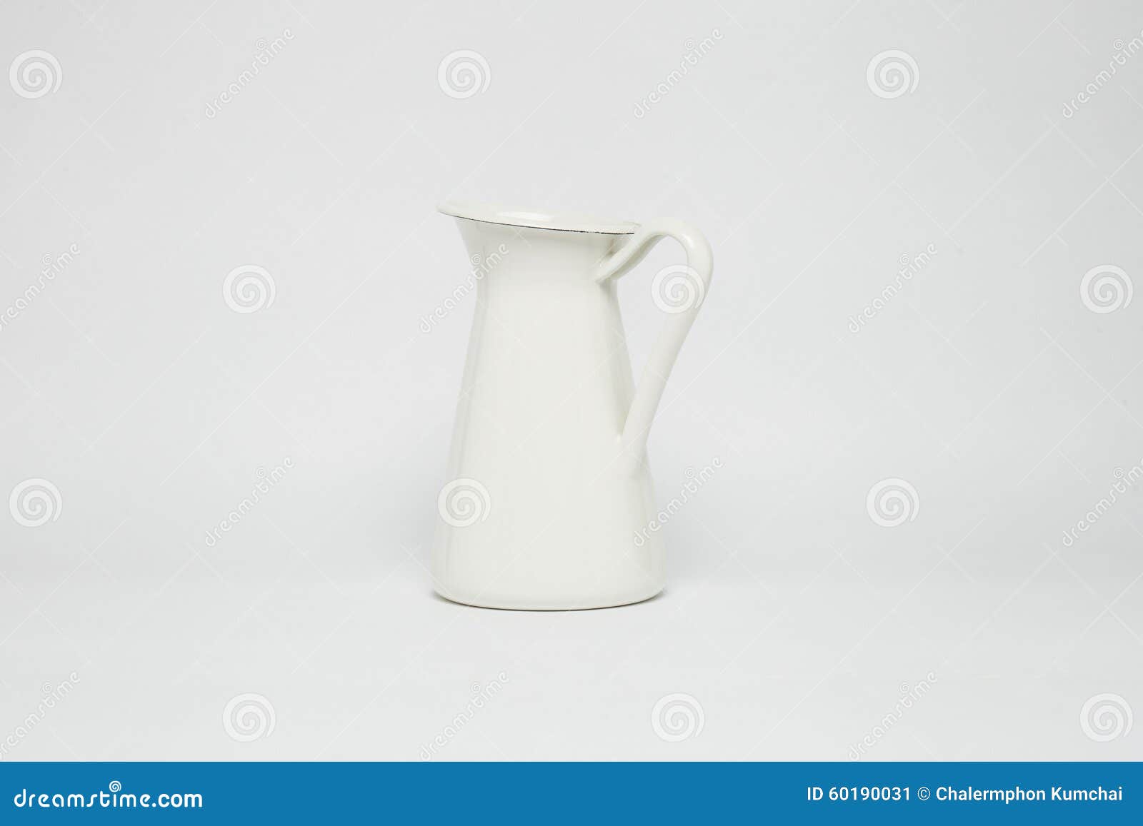 White Metal Milk Pitcher. Isolated on White Background Stock Image ...
